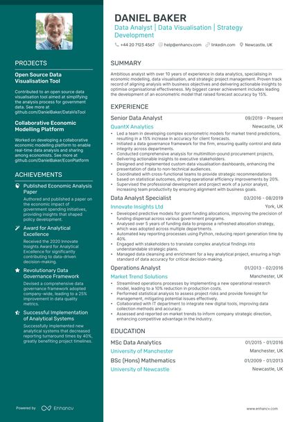 Data Analyst Entry Level CV Examples Guide For 2025