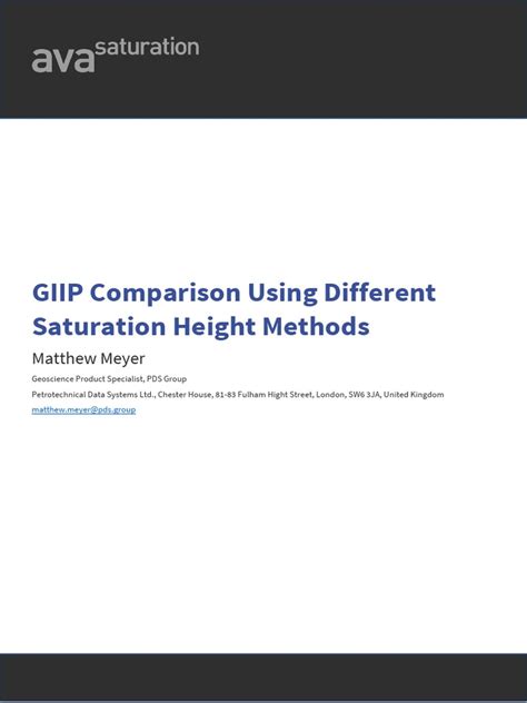Giip Comparison Using Different Saturation Height Methods Pdf