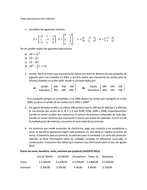 Operaciones Con Matrices