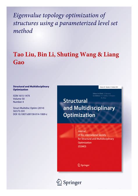 Pdf Eigenvalue Topology Optimization Of Structures Using A
