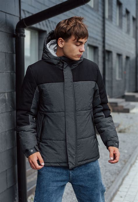 Куртка зимова чоловіча Staff Mi Graphite And Black графітово чорного кольору тепла для хлопця