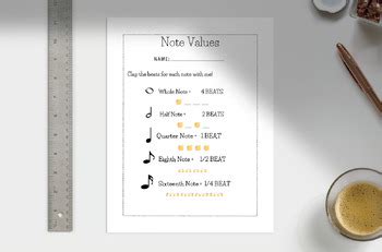 Note Values Worksheet Beginner Music Theory By Brittanys Private Music Studio