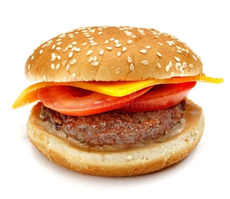 Hamburger Sandwich Hamburger Met Kaas Tomaat Vleespasteitjes En