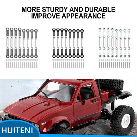 อลูมิเนียม 1 16 พวงมาลัย Link Rod ชุด 8x ฐานล้อ Rc พวงมาลัย Link Rod ชุดสําหรับ Mn Wpl D90 D91