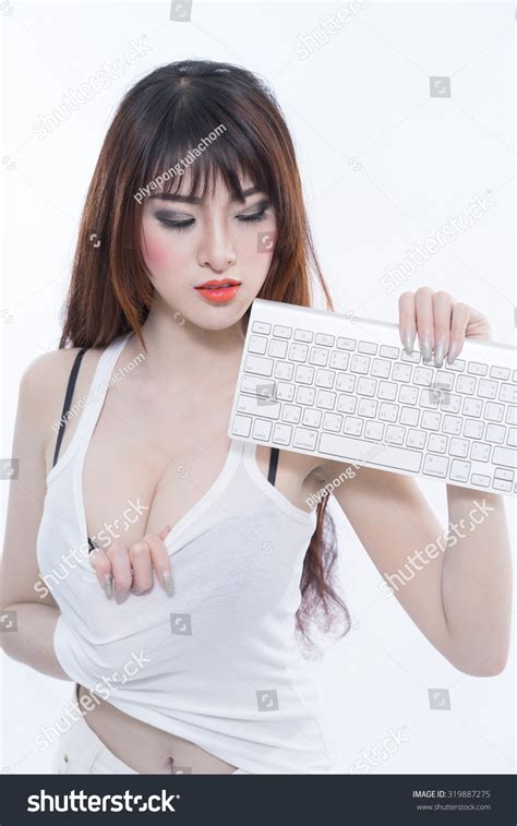 Sexy Asian Woman Keyboard Stock Photo 319887275 Shutterstock