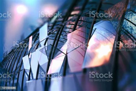 하늘과 물을 반사하는 움직이는 유리 표면이 있는 추상적인 건축 0명에 대한 스톡 사진 및 기타 이미지 0명 3차원 형태 개념 Istock