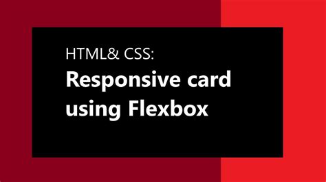 Html And Css Tips Responsive Card Design With Flexbox Youtube