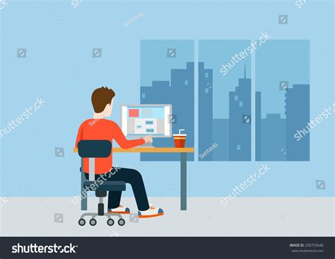 Web Designer Programmer Coder On Workplace