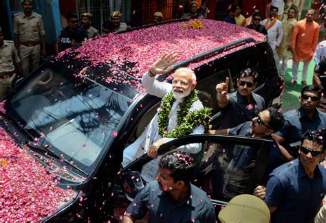 Varanasi Accompanied By Nda Leaders Pm Modi Files Nomination From