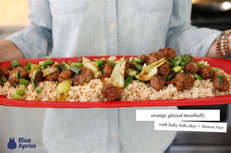 Orange Glazed Meatballs And Bok Choy With Blue Apron Tales Of Me And