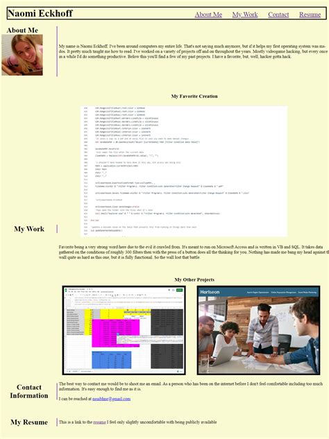 GitHub Naomi Eckhoff Portfolio