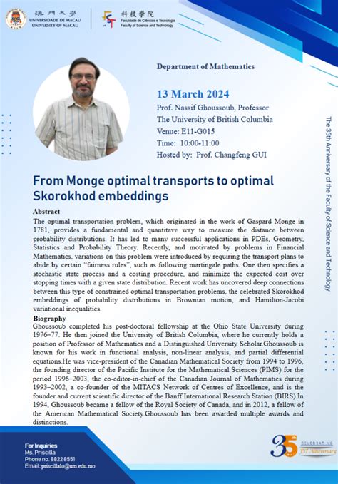 From Monge Optimal Transports To Optimal Skorokhod Embeddings Faculty
