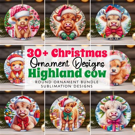 Highland Cow Christmas Sublimation Etsy