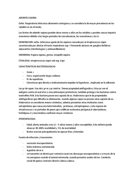 Adenitis Equina Pdf Infección Las Bacterias
