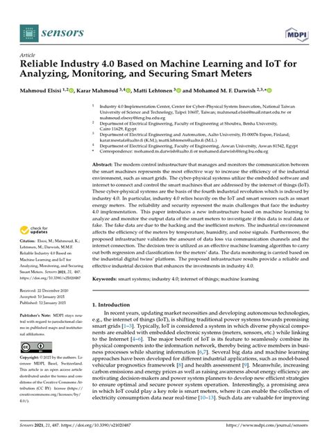 reliable industry 4 0 based on machine learning and iot for pdf