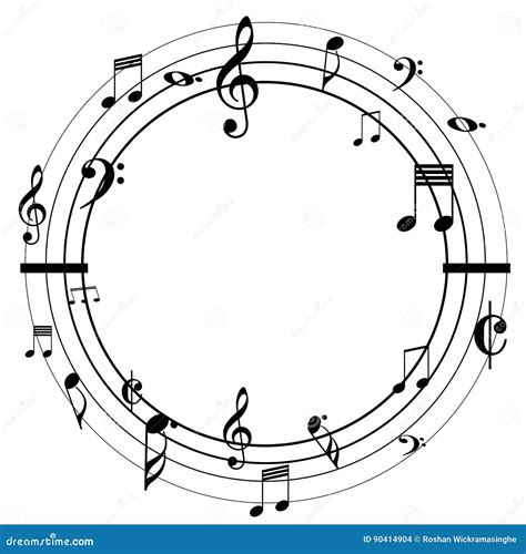 Music Notes Circle Black Royalty Free Stock Image