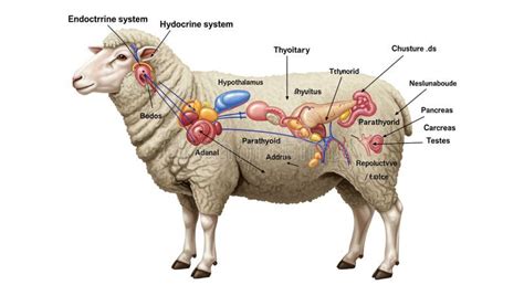 Illustration Of A Sheep S Internal Anatomy Highlighting Various Organs