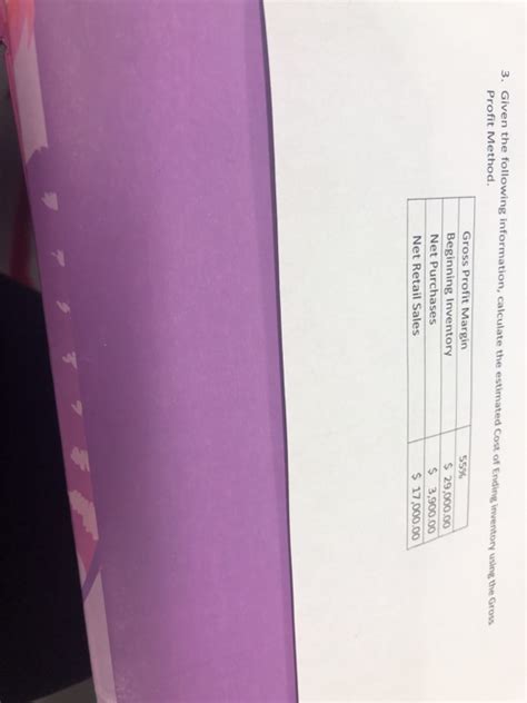 Solved Given The Following Information Calculate The