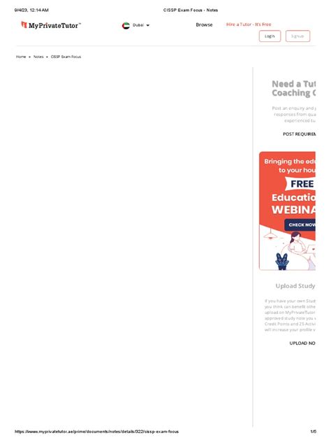 Cissp Exam Focus Notes 1 Pdf