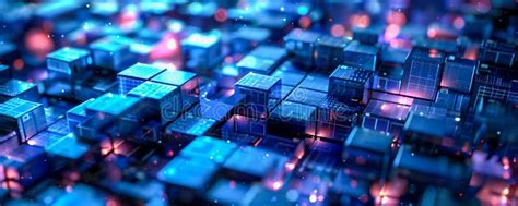 Stunning Computer Network Connections With Digital Blue And Purple