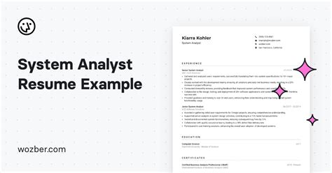 System Analyst Resume Example