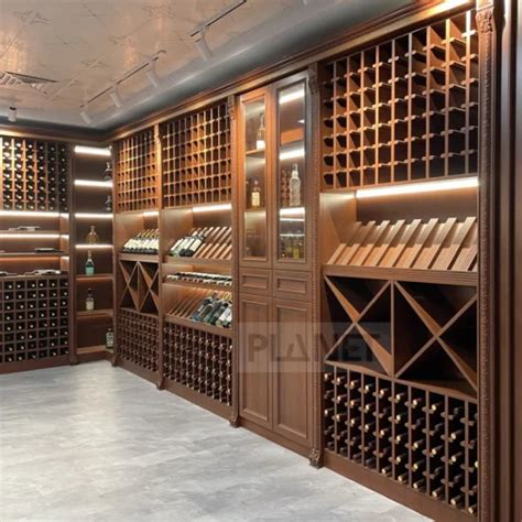 Luxury Custom Storage Staircase Corner Wine Cabinet Design Wood Wine