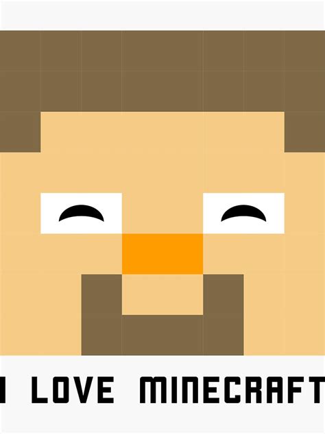 I Love Minecraft Steve Sticker For Sale By Footballproud Redbubble