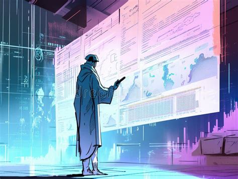 A Man Standing In Front Of A Large Screen Ai Generative Image Stock