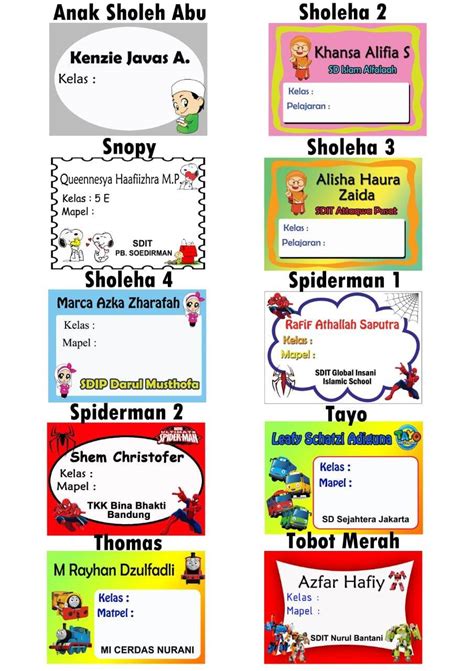 Jual 100 Pcs Custom Label Nama Anak Stiker Buku Label Vrogue Co