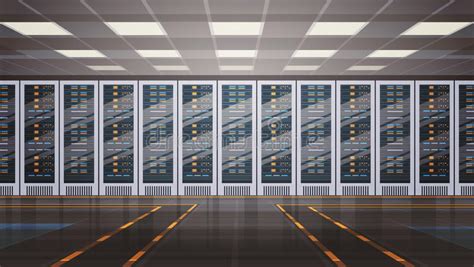 Data Center Room Hosting Server Computer Information Stock Vector