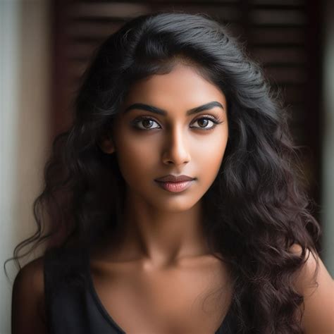 Premium Photo Radiant Elegance Portrait Of A Beautiful Sri Lankan Girl