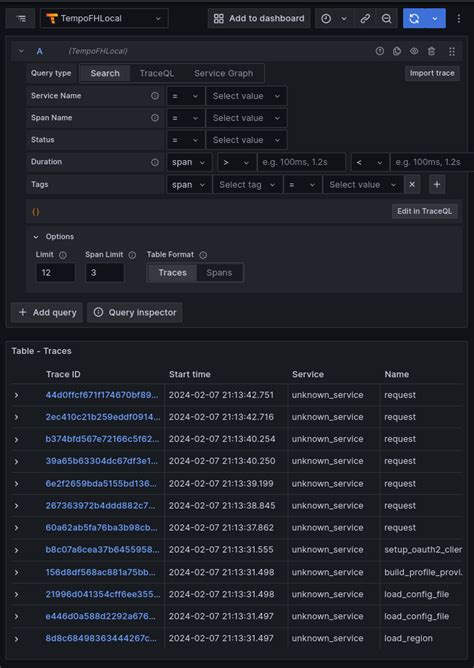 Tempo In Grafana Search Limited To N Rows Returns First N Rows