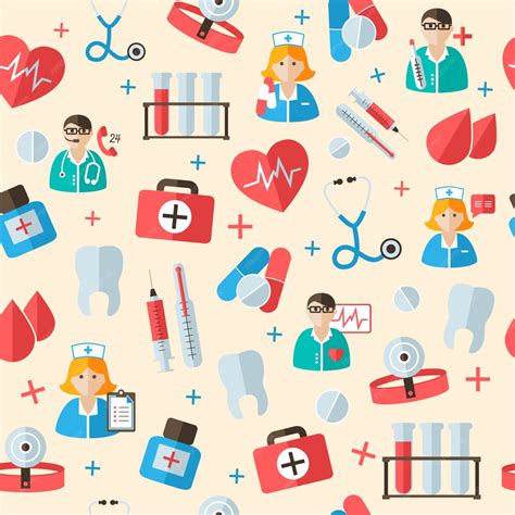 의료 원활한 패턴 패턴 무료 벡터