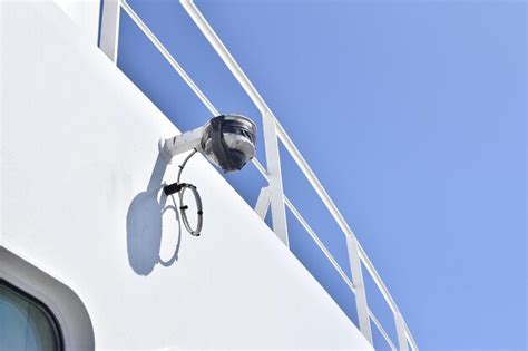 Premium Photo The Security Camera Is Tied With Black Electrical Tape