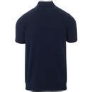 TROJAN RECORDS Retro Ska Mod Stripe Knit Polo Top In Navy