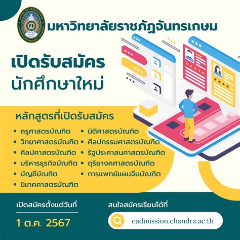 ระบบรับสมัครนักศึกษาใหม่ มหาวิทยาลัยราชภัฏจันทรเกษม