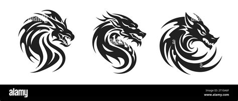 Tribal Dragon Face Tattoo