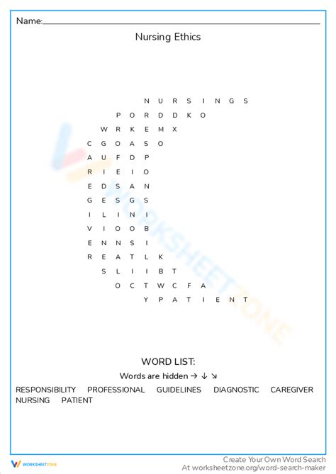 Nursing Ethics Worksheet