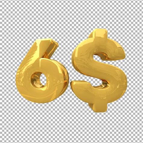 Premium Psd 6 Dollar Text 3d Rendering