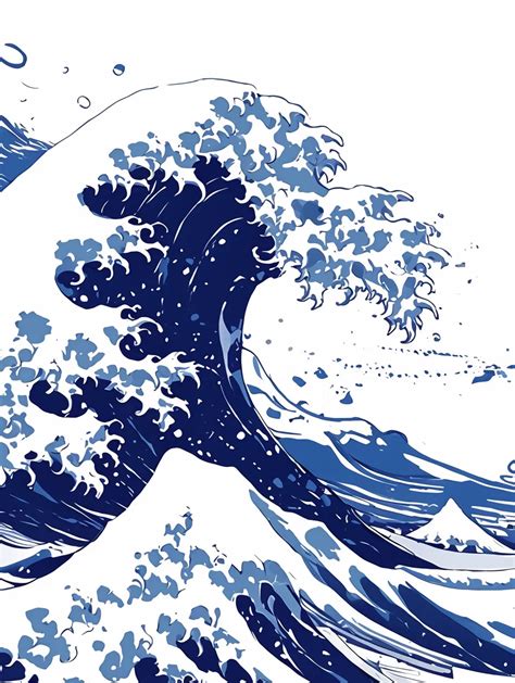 激浪と静寂が交わる波の浮世絵｜イラスト・フリー素材なら「シンテリ」