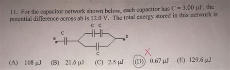 Solved For The Capacitor Network Shown Below Each Chegg Com