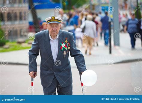 Old Russian Grandpa Veteran With Medals Editorial Photo Image Of