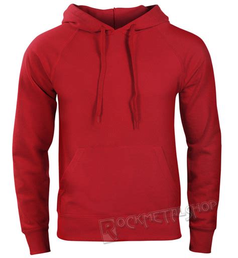 Bluza FRUIT OF THE LOOM RED Bez Nadruku Kangurka Z Kapturem XXL