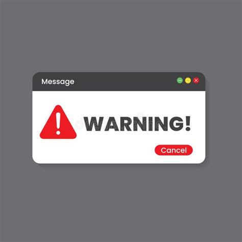 Modern Warning Pop Up With Flat Design Stock Vector Illustration Of