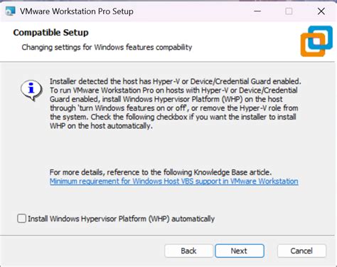 Still Getting Windows Hypervisor Platform Whp Error In Vmware Workstation Pro Despite