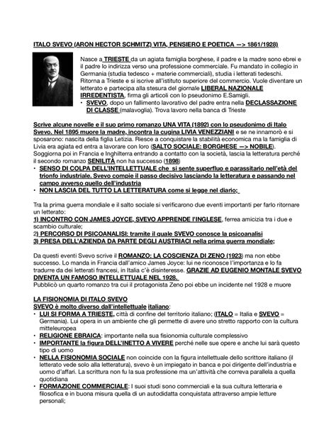 Italo Svevo Vita Opere Riassunto Di Una Vita SenilitÀ E La