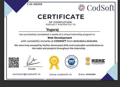 yogaraj s on linkedin internship codsoft