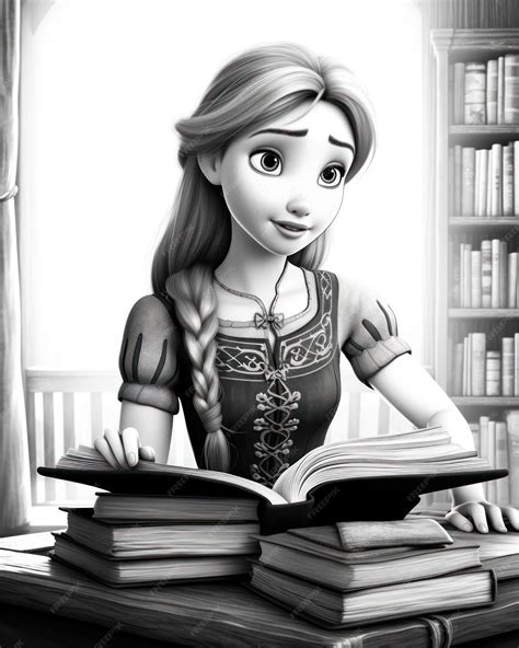 Premium Photo Illustration Of A Cartoon Woman Coloring Book Page
