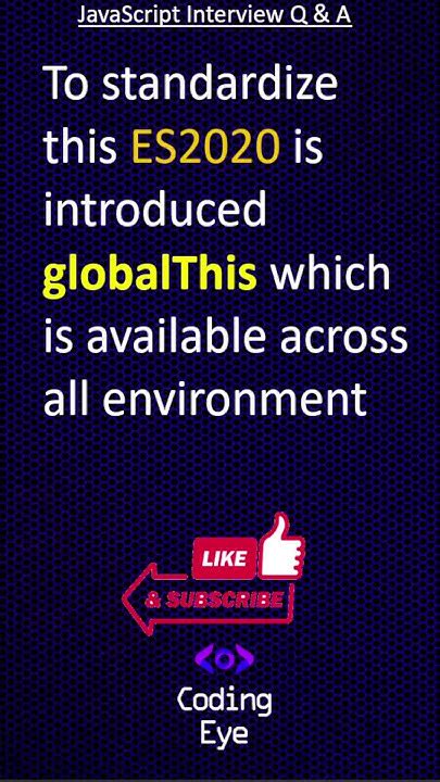 Globalthis Object In Javascript Js Interview Questions 17 Shorts Youtubeshorts