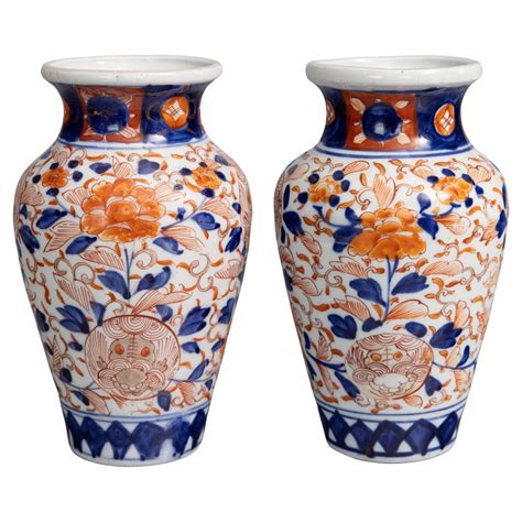Pair Of 19th Century Japanese Meiji Period Imari Porcelain Vases For